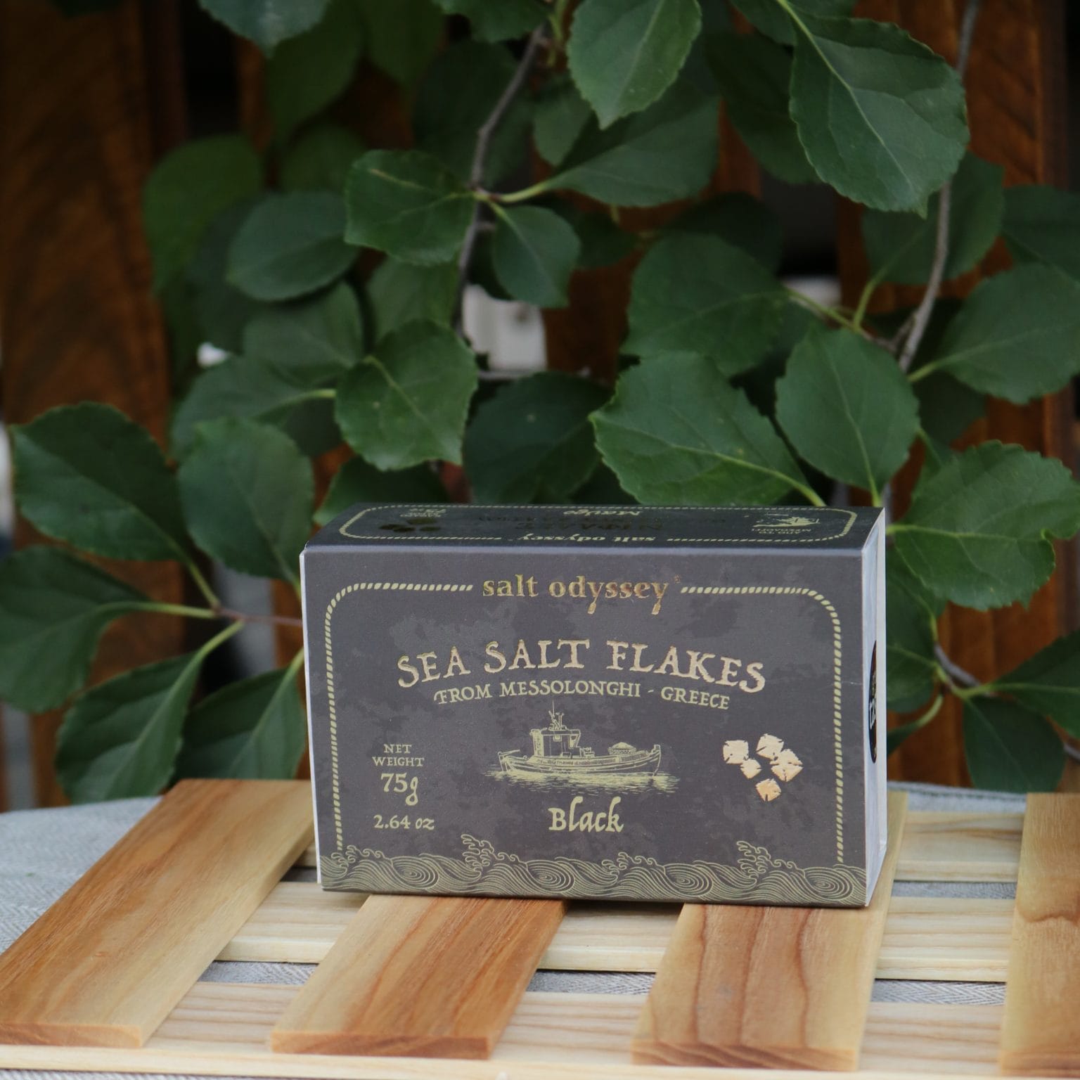 Jūros druskos dribsniai su sepijos rašalu, 75 gr. - Valgė Spalvė